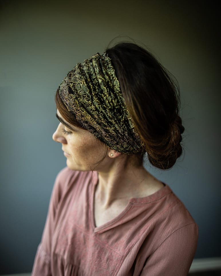 Cecily's Black and Gold Lace Covering | Garlands of Grace